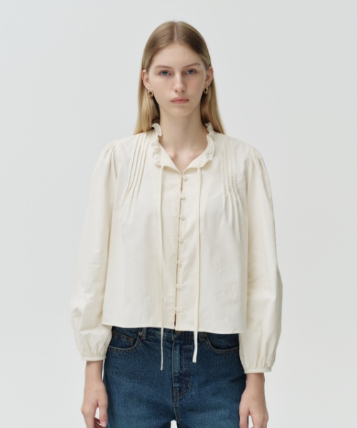 MUSINSA | DEPOUND Frill String Blouse [Ivory]