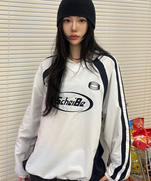 MUSINSA | TONES Tomboy Nylon Track Man to Man - White