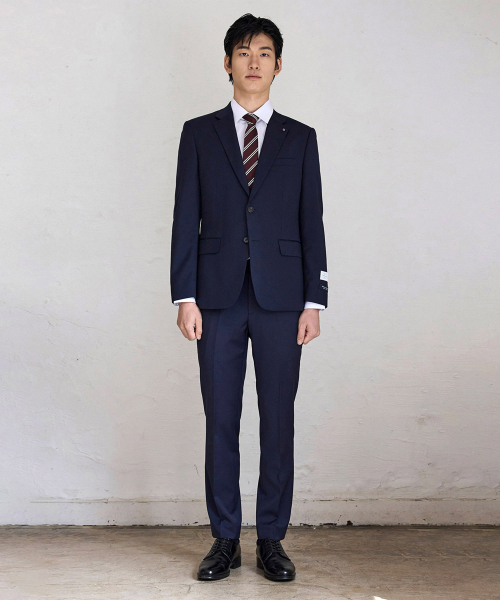 MUSINSA | STCO WOOL 4-Way Span Essential Suit Set-up_Navy (Classic Fit)