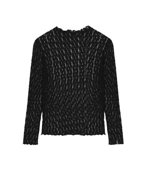 MUSINSA | NICK&NICOLE LACE LAYERED SEE THROUGH TOP_BLACK