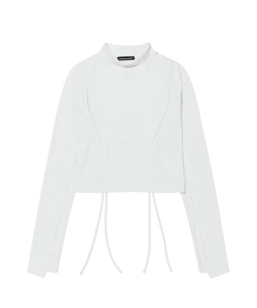 MUSINSA | LOCKHEED MARTIN CROP STRING LONG SLEEVE TEE (OFF WHITE)