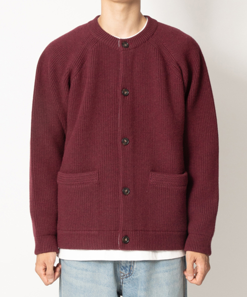 MUSINSA | HORLISUN Annette Superfine Wool Heavy Rib Knit Cardigan ...