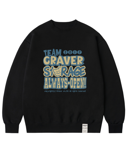 MUSINSA | GRAVER [UNISEX]STORAGE Man to Man_Black