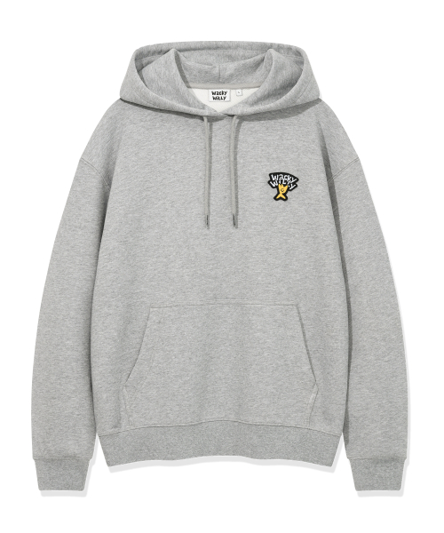 MUSINSA | WACKY WILLY Basic Logo Wappen Hood Grey