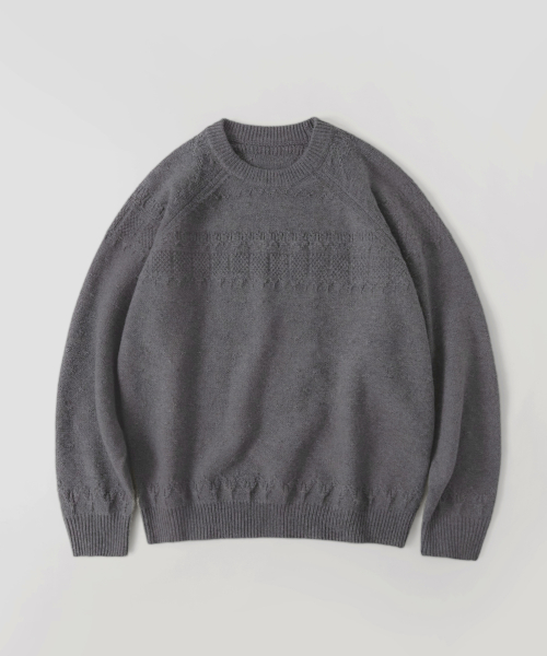 MUSINSA | LAFUDGESTORE Merino Wool Hide Nordic Knit_Gray