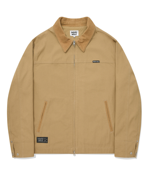 MUSINSA | WACKY WILLY Corduroy two-tone work jacket beige