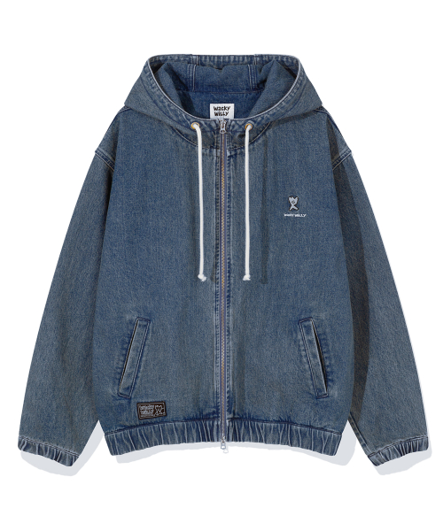 MUSINSA | WACKY WILLY Hooded denim jacket blue
