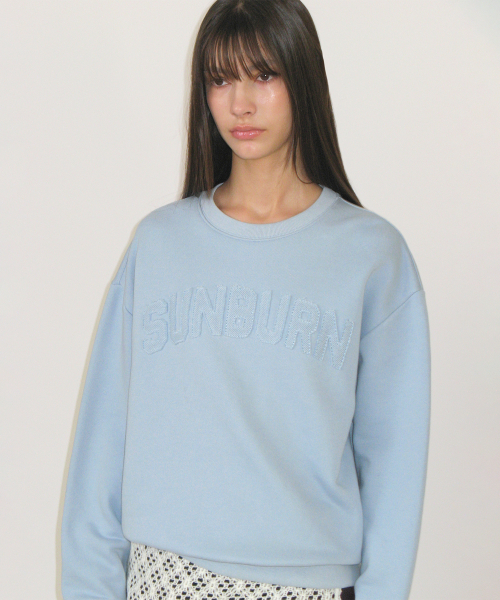 MUSINSA | SUNBURN PROJECT Sunburn Logo Patch Sweatshirt (SKYBLUE)