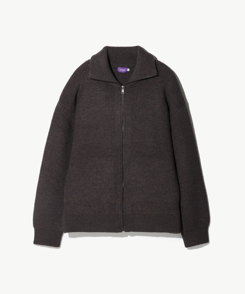 MUSINSA | STCO Wool Blend Full Zip Up Cardigan Brown (Overfit)