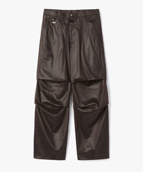 MUSINSA | LEMARD Leather Dart D-Ring Pants - Brown