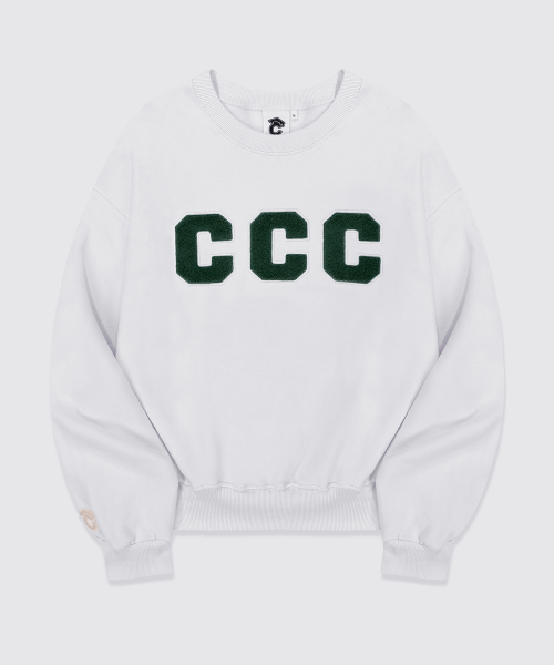 MUSINSA | CONCEPT COLLEGE CCC Green Patch Sweatshirt_White [Unisex]