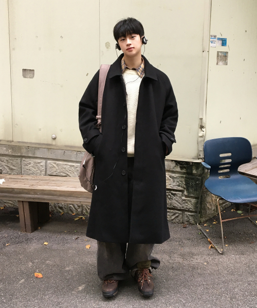 리메인세컨드(LEMAIN SECOND) 울 블렌드 오버핏 발마칸 코트 [블랙] - 사이즈 & 후기 | 무신사