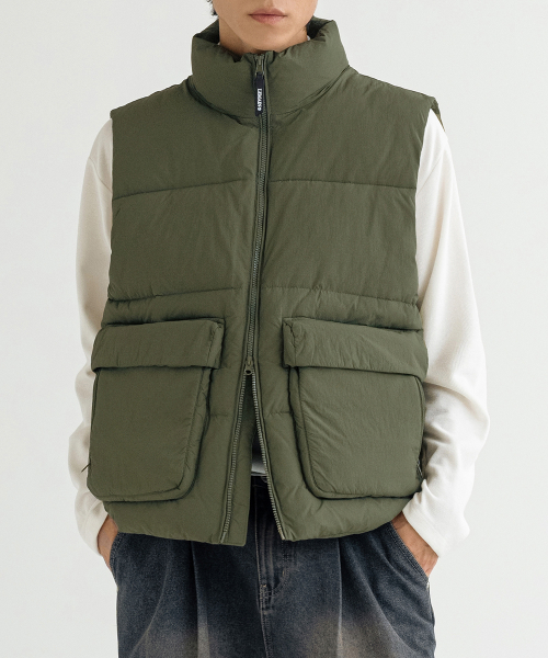 MUSINSA | LEMAIN SECOND 2WAY Overfit Volume Taslan Puffer Padding Vest ...