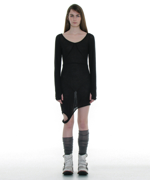 MUSINSA公式 | PARTIMENTO WOMEN Transform Layered Jersey Long Sleeve Dress ...