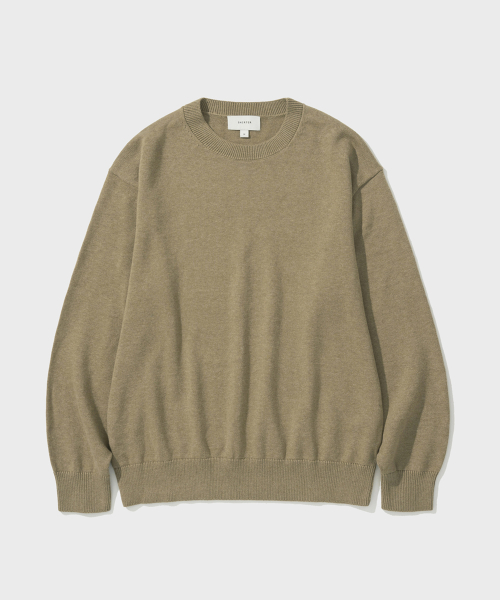 셔터(SHIRTER) COTTON CASHMERE ROUND NECK KNIT (BEIGE) - 사이즈 & 후기 | 무신사