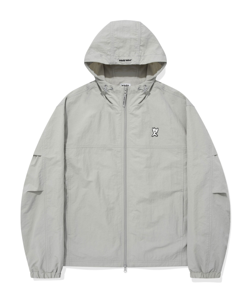 MUSINSA | WACKY WILLY Synthetic fiber hooded jumper light grey