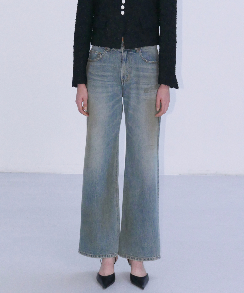MUSINSA | EN OR OIL WASHED RELAXED FIT DENIM - BLUE