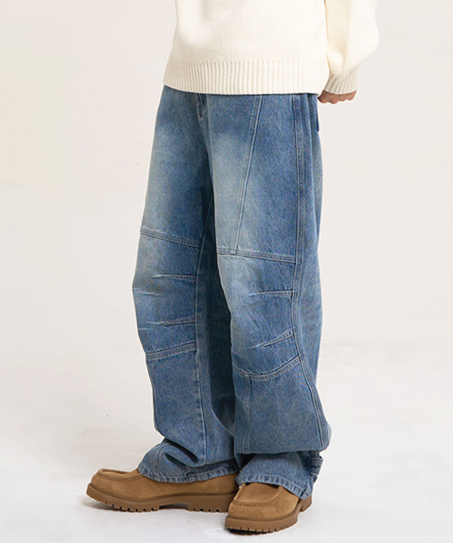 VENHIT 水洗剪裁牛仔褲（淺藍） (Creatrip)