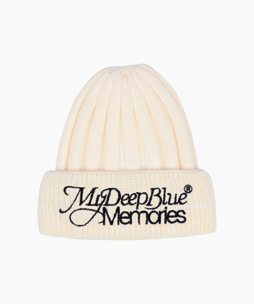 MUSINSA | MY DEEP BLUE MEMORIES MM Memories Crew Beanie in Ivory