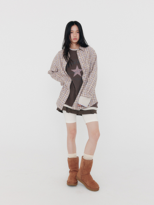 MUSINSA | ZEEZEEZEE Pastel Check Shirt (Pale Purple)