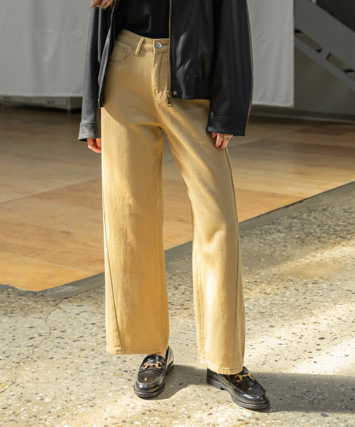 MUSINSA | NON AND NON BARREL LEG COTTON PANTS (DEEP BEIGE)