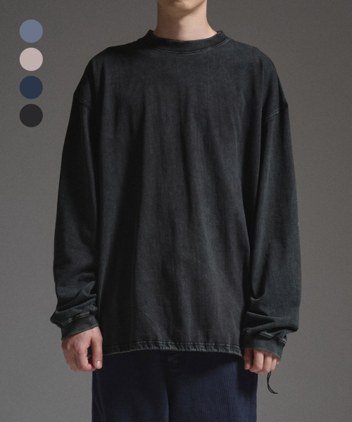 MUSINSA | XERO Vintage Washed Long Sleeve String T-Shirts [4 Colors]