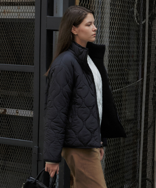 MUSINSA | CITYBREEZE WOMAN Reversible fleece padding jumper_BLACK