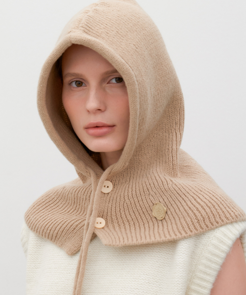 MUSINSA | HALDEN two button string balaclava (C056_beige)