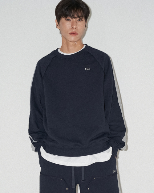 MUSINSA | DECEMBER TEN Raglan panel sweatshirt dark navy large