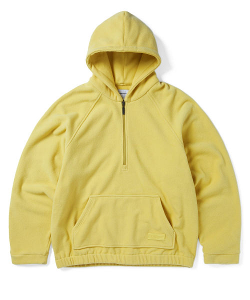 디스이즈네버댓(THISISNEVERTHAT) Hooded Fleece Half Zip Pullover Yellow - 사이즈 ...