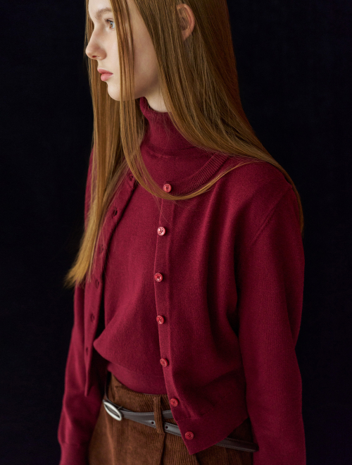 MUSINSA | GENERAL IDEA New Classic Wool Knit Set [BURGUNDY] / WBD4L43542SET