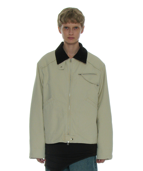 MUSINSA | PARTIMENTO WOMEN Cotton Washed Work Jacket_Ivory