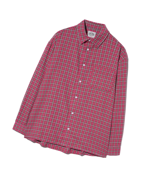 MUSINSA | TIMCOMIX Flannel Nerd Check Shirt_Red