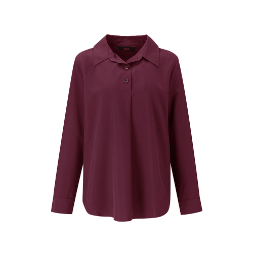 MUSINSA | SOUP Semi-open stand collar blouse (OY9LST5)