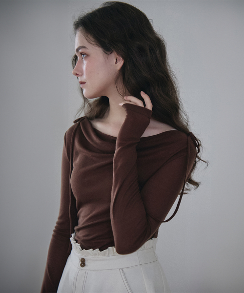 MUSINSA | VEMVER Drape String Top_Brown