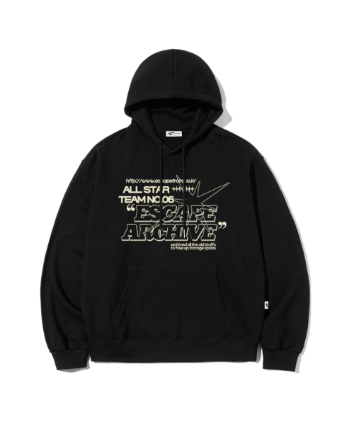 MUSINSA | ESCAPEFROM Archive All Star Print Hoodie Black