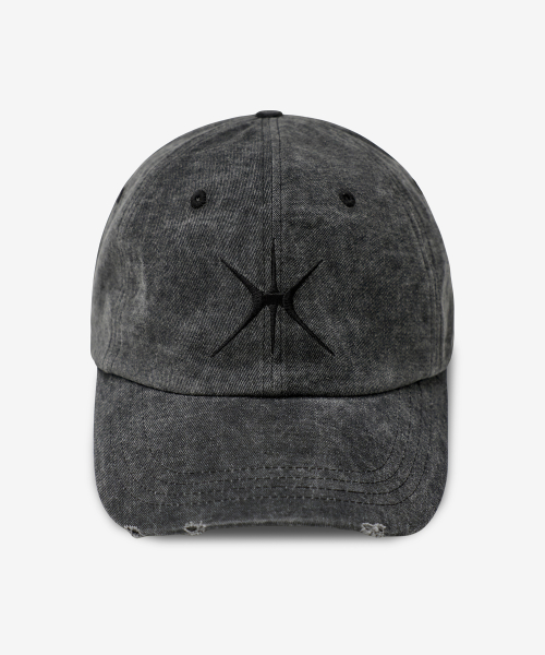 MUSINSA公式 | YUNSE Hatch Damage Cap (Black)