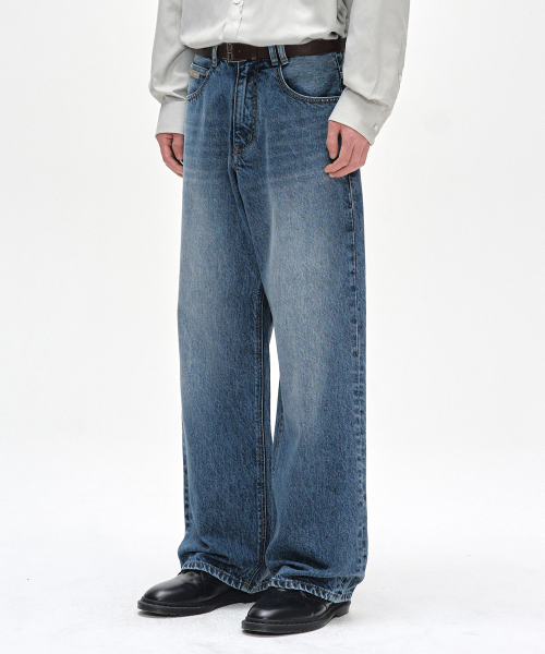 MUSINSA | DECET [CALIK DENIM]Mid Rise Wide Jeans DCPT027PBlueB