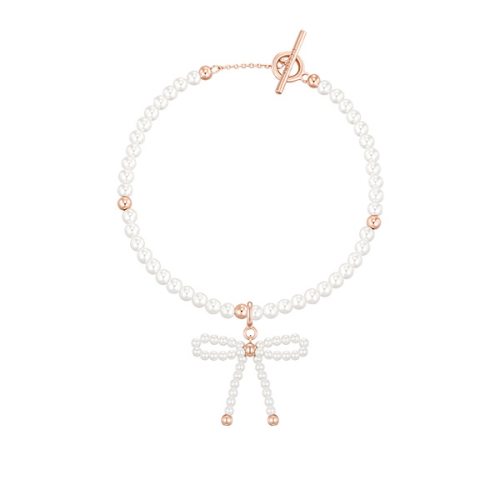 MUSINSA | J.ESTINA Mariel Ribbon Pearl Bead Bracelet + Pendant Set (SET-J0-0909)