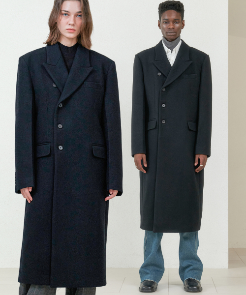 MUSINSA | TRIP LE SENS [AUSTRALIAN W90] Austrian Wool One Side Coat_Black