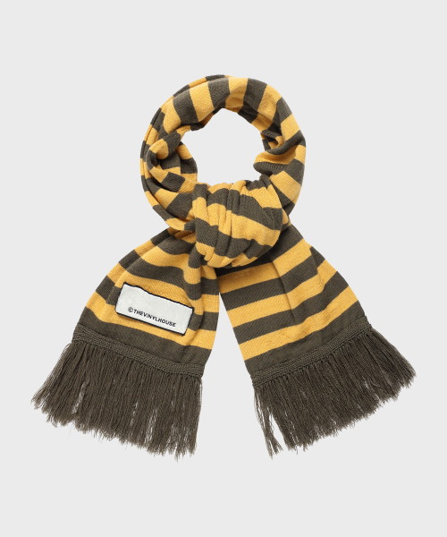 MUSINSA | THEVINYLHOUSE STRIPE MUFFLER YELLOW