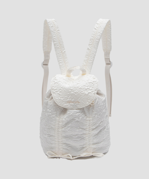 MUSINSA | ROLAROLA JACQUARD SHIRRING BACKPACK IVORY