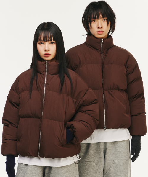 MUSINSA | SIGNATURE Two-way crop padding [brown]