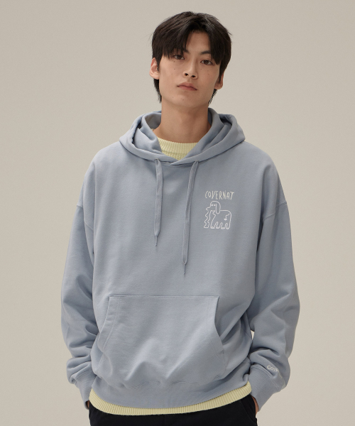 MUSINSA | COVERNAT Sketch Hoodie Sky Blue