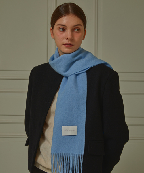 MUSINSA | WHITE PROJECT [Gift Box]_100% Lambswool Muffler_Pastel Blue ...