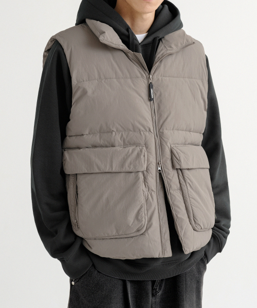 MUSINSA | LEMAIN SECOND 2WAY OVERFIT VOLUME TASLAN PUFFER PADDING VEST ...