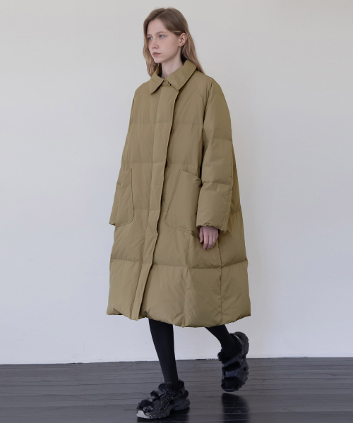 제이마크뉴욕(JMARKNEWYORK) Oversized duck down long padding - Olive beige ...