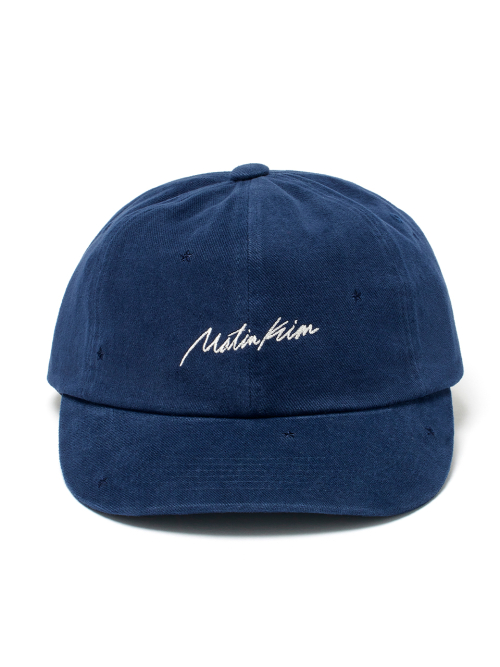 MUSINSA公式 | MATIN KIM CURSIVE STAR EMBROIDERY BALL CAP IN NAVY
