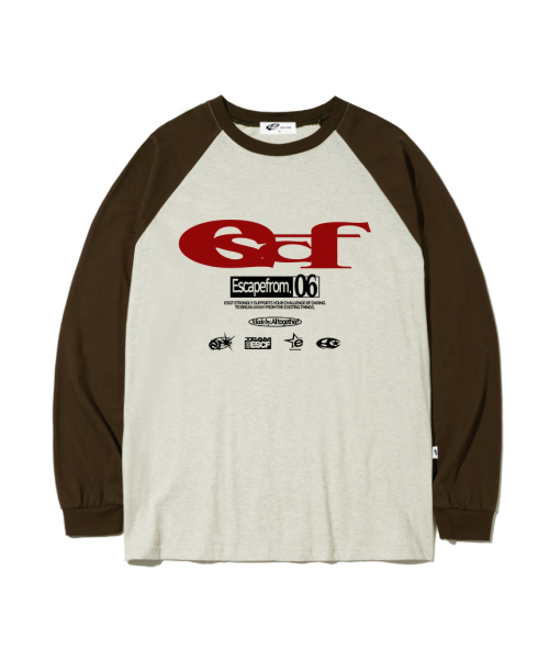 MUSINSA | ESCAPEFROM Red ESCF Logo Collage Print Long Sleeve Brown
