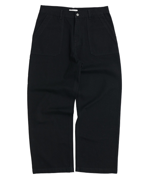 MUSINSA | PAPERBOY Regular fit cotton pants - black